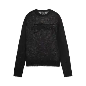 StÜssy Loose Knit Logo Sweater - Black