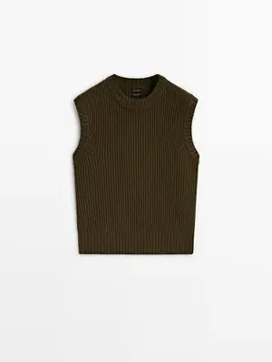 Massimo Dutti Wool-blend Knit Vest