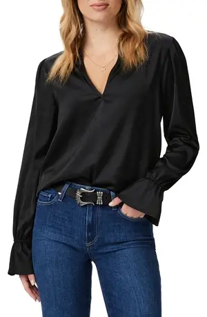 Paige Laurin Satin Top Black