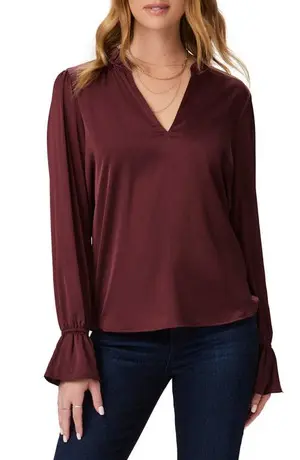 Paige Laurin Satin Top - Dusty Cherrywood