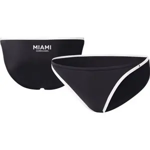 G-III 4HER BY CARL BANKS Miami Hurricanes Play Action Bikini Bottoms - Black