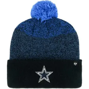 '47 Dallas Cowboys Dark Freeze Cuffed Knit Hat With Pom - Navy
