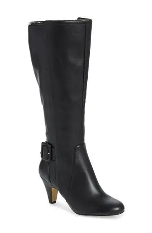 BELLA VITA Troy Knee High Buckle Boot - Black