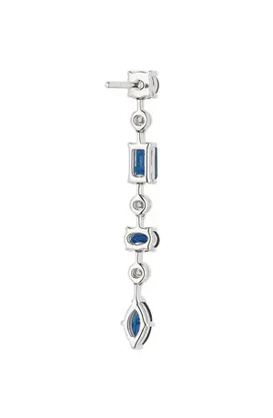 VALANI ATELIER Sapphire & Diamond Linear Drop Earrings