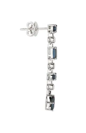 VALANI ATELIER Sapphire & Diamond Linear Drop Earrings