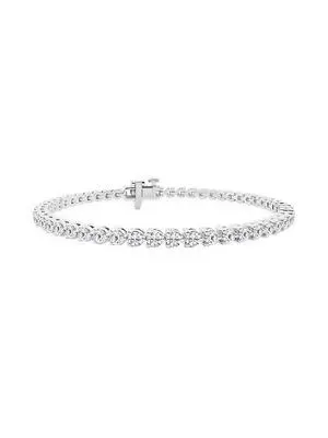 Saks Fifth Avenue Collection 14k White Gold & 10.0 Tcw Lab-grown Diamond Tennis Bracelet - 3 Tcw