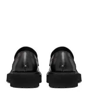 Valentino Garavani Leather Toile Iconographe Loafers