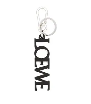 Loewe Leather Logo Keychain - Black