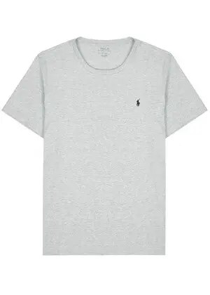 Ralph Lauren Logo-embroidered Cotton T-shirt - Grey