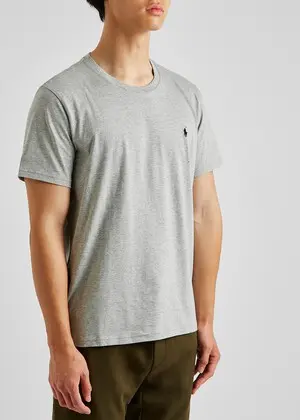 Polo Ralph Lauren Logo-embroidered Cotton T-shirt - Grey