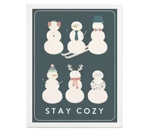 SINCERE SURROUNDINGS 17' Stay Cozy Snowmen Wrap Ped Canvas - One-color
