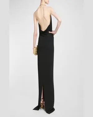 Bottega Veneta Backless Column Gown With Chain Detail