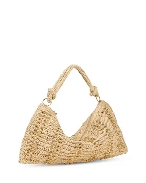 Cult Gaia Hera Extra Large Beaded Raffia Shoulder Bag