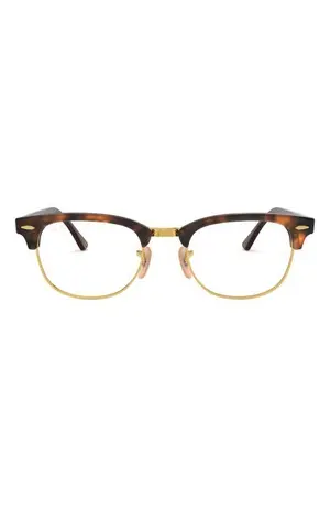 Ray-ban 53mm Square Clubmaster Eyeglasses - Red Havana