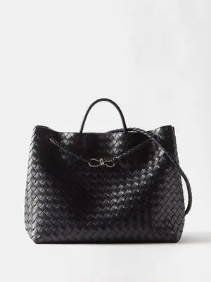 Bottega Veneta Bottega Veneta - Andiamo Large Intrecciato-leather Tote Bag - Womens - Navy - ONE SIZE Navy