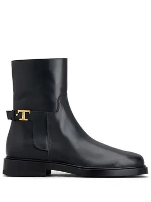 TOD'S T Timeless Leather Ankle Boots - Black