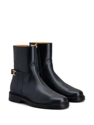 TOD'S T Timeless Leather Ankle Boots - Black