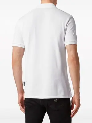 Philipp Plein Gothic Plein Cotton Polo Shirt - White