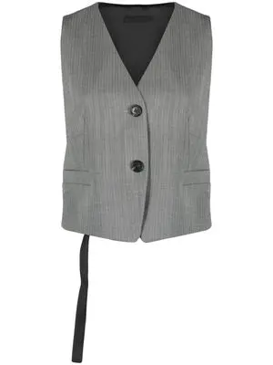 Helmut Lang Herringbone Cut-out Vest