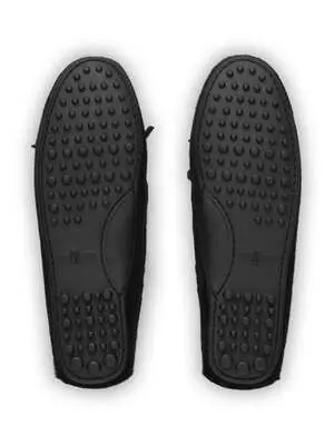 Car Shoe Calf Hair Driving Shoes - Black