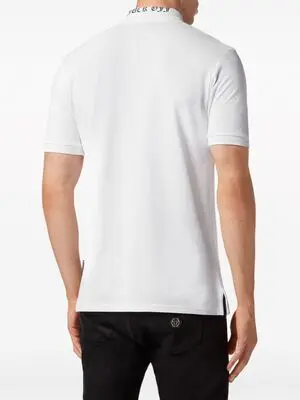 Philipp Plein Skull-print Cotton Polo Shirt - White