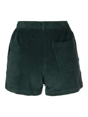 SPORTY & RICH Logo-embroidered Terry Shorts - Green