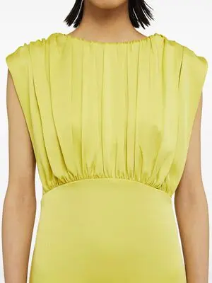 JIL SANDER Gathered Sleeveless Midi Dress - Green