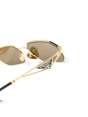 Prada 0pr A51s Hexagonal Sunglasses - Gold