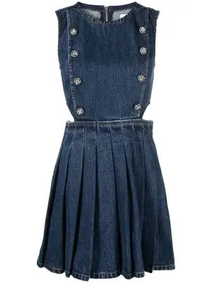 SELF-PORTRAIT Cut-out Denim Minidress