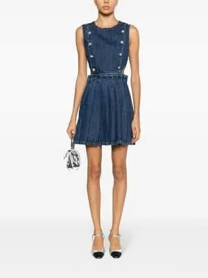 SELF-PORTRAIT Cut-out Denim Minidress