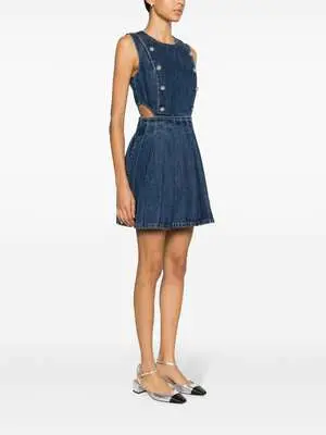 SELF-PORTRAIT Cut-out Denim Minidress
