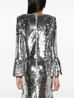 SELF-PORTRAIT Sequin-embellished Mesh Top