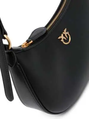 Pinko Love Birds Leather Shoulder Bag - Black
