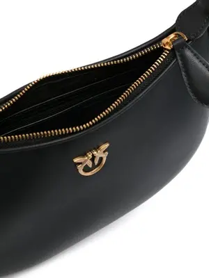 Pinko Love Birds Leather Shoulder Bag - Black