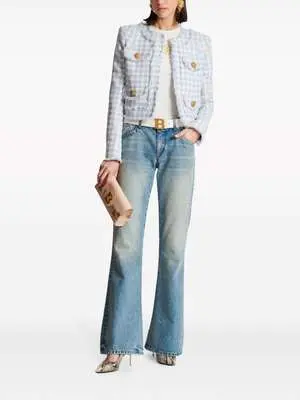 Balmain Gingham Tweed Jacket - Blue