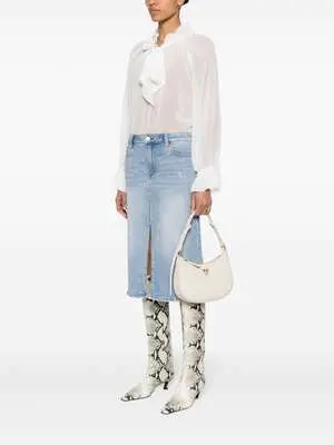 Pinko Mini Love Bag Half Moon Shoulder Bag - White