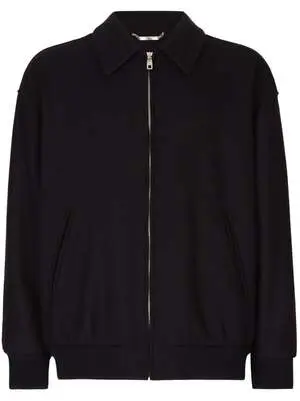 Dolce & Gabbana Logo-plaque Zip-up Bomber Jacket - Blue