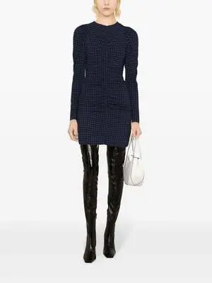 GANNI Checkered Seersucker Mini Dress