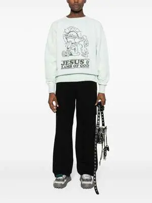 SAINT MXXXXXX Distressed Graphic-print Sweatshirt