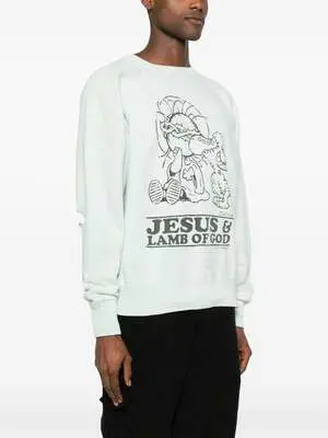 SAINT MXXXXXX Distressed Graphic-print Sweatshirt