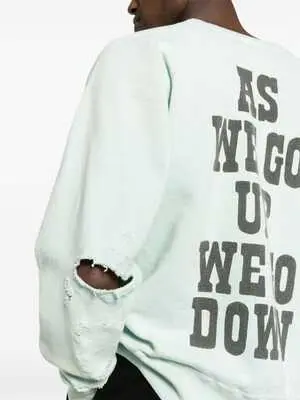 SAINT MXXXXXX Distressed Graphic-print Sweatshirt