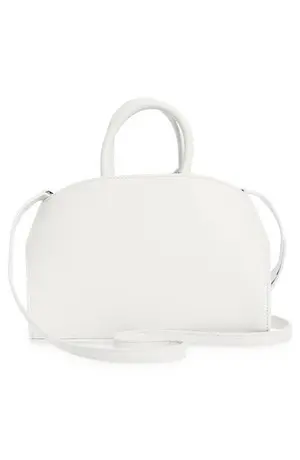 FERRAGAMO Mini Hug Leather Top Handle Satchel - Optic White