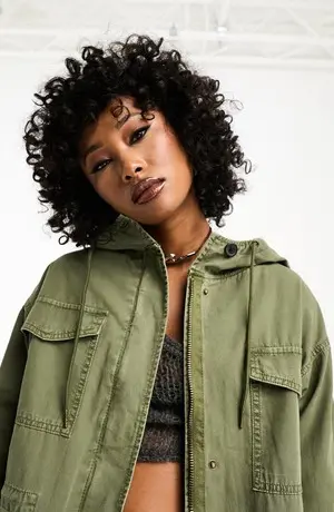 Asos Hooded Cotton Twill Parka