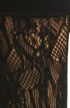 HIGH HEEL JUNGLE Lace Crew Socks With Bow Detail - Black
