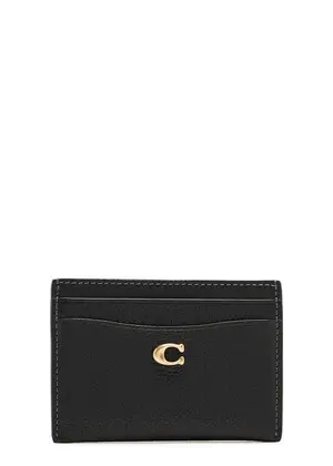 COACH® Logo Leather Card Holder Black