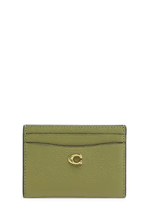 COACH® Logo Leather Card Holder - Olive
