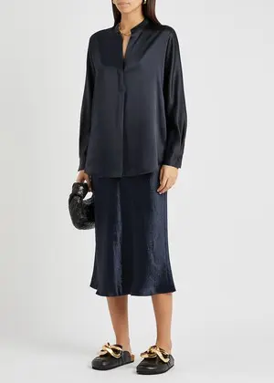 Vince Silk Blouse - Navy