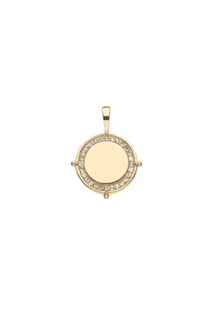 JANE WIN Embellished Petite Coin Pendant - Gold