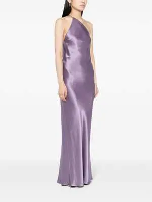 Michelle Mason One-shoulder Silk Gown - Purple