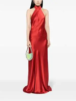 Michelle Mason Halterneck Gown - Red